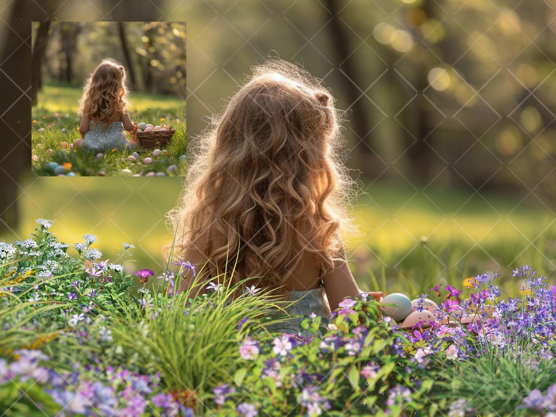 10 Flower Meadows Overlays, Foreground PNG Digital Overlays, Spring ...