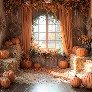 5 Autumn Digital Backdrop Bundle, Fall Digital Background for Photography, Instant Download ...