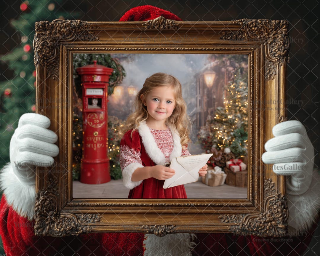 Santa Holding a Frame Photography,'insert-your-own-image' Digital ...