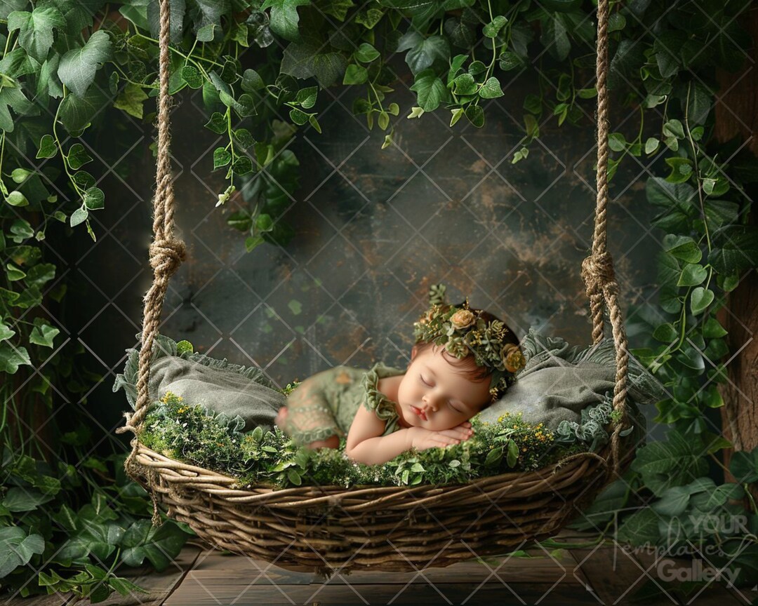 Tropical Jungle Themed Newborn Digital, Newborn Digital Backdrop ...
