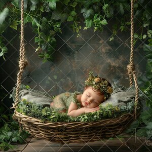Tropical Jungle Themed Newborn Digital, Newborn Digital Backdrop ...