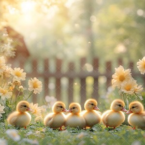 Spring Field Backdrop Digital Photography, Easter Ducks Background ...