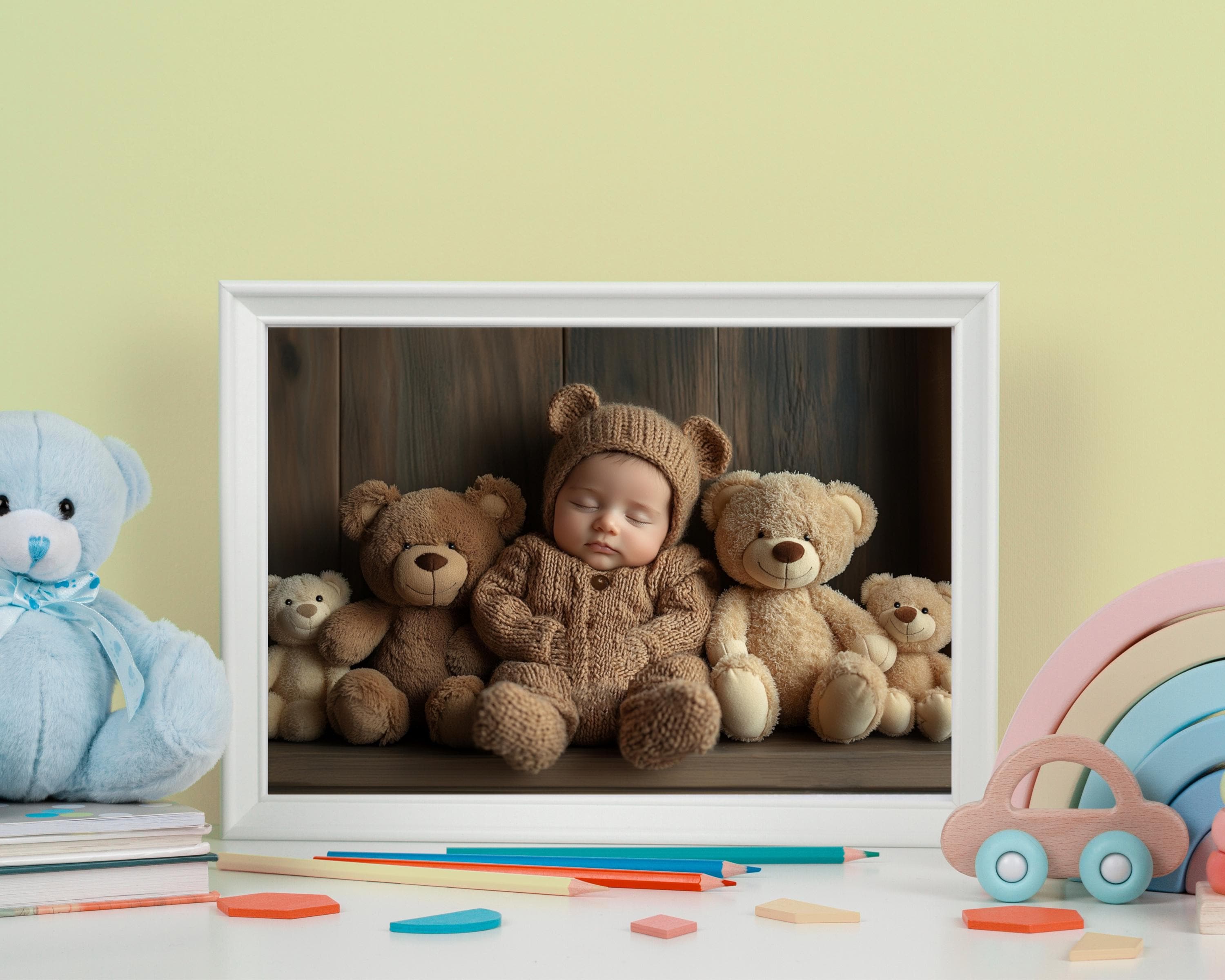 Add Face Poppet Prop, Teddy Newborn Digital Backdrop, Photography Face ...