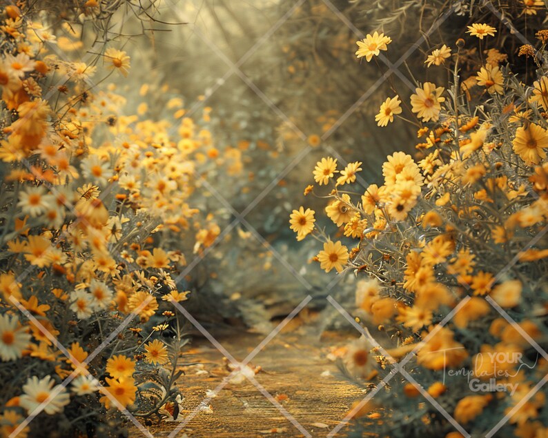 Yellow Flower Digital Background, Photoshop Backdrop, Spring Studio ...
