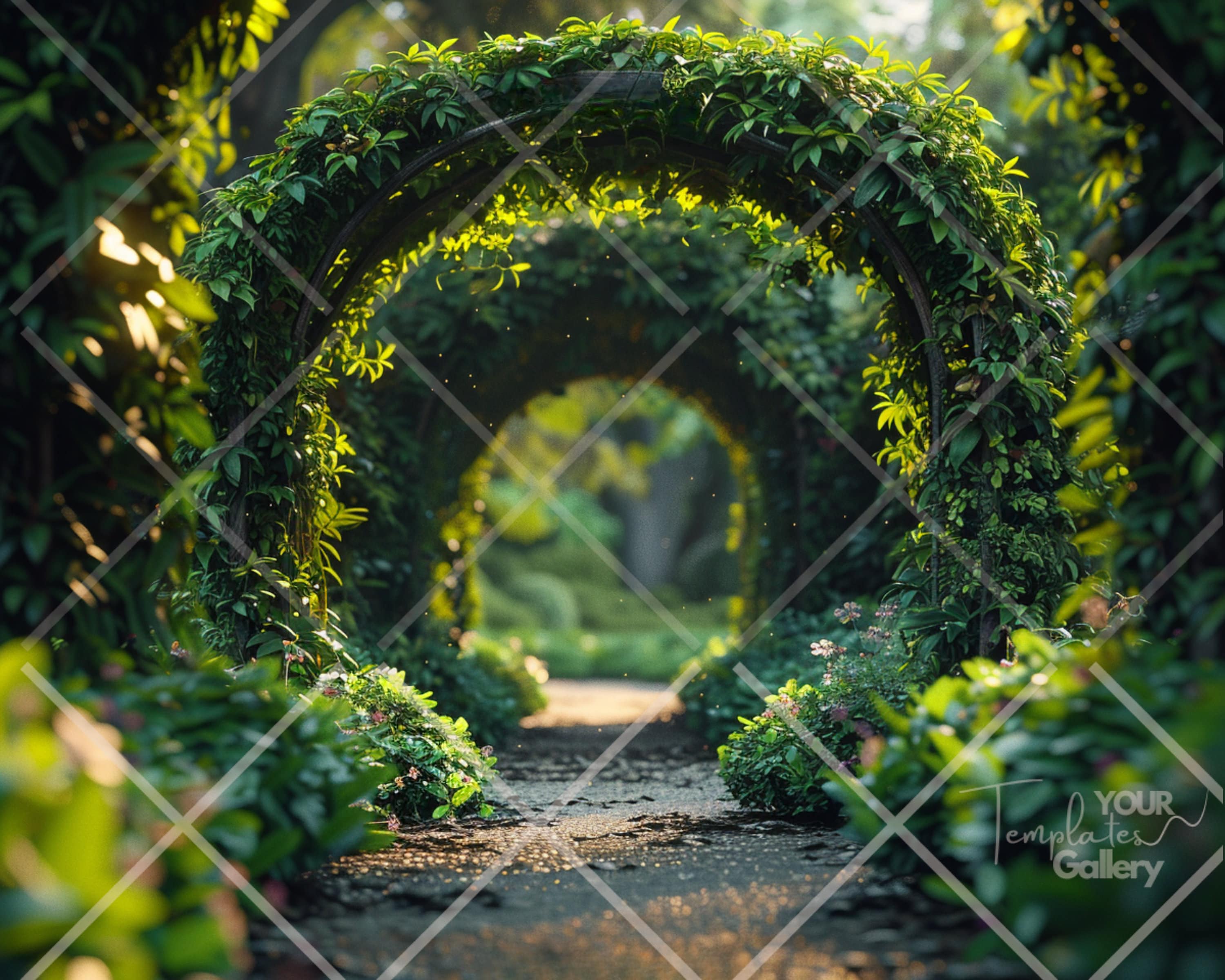 5 Green Arch Digital Backdrop, Maternity Digital Background, Wedding ...