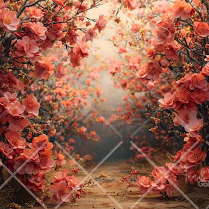 Flower Garden Digital Backdrop, Floral Photoshop Composite, Spring ...