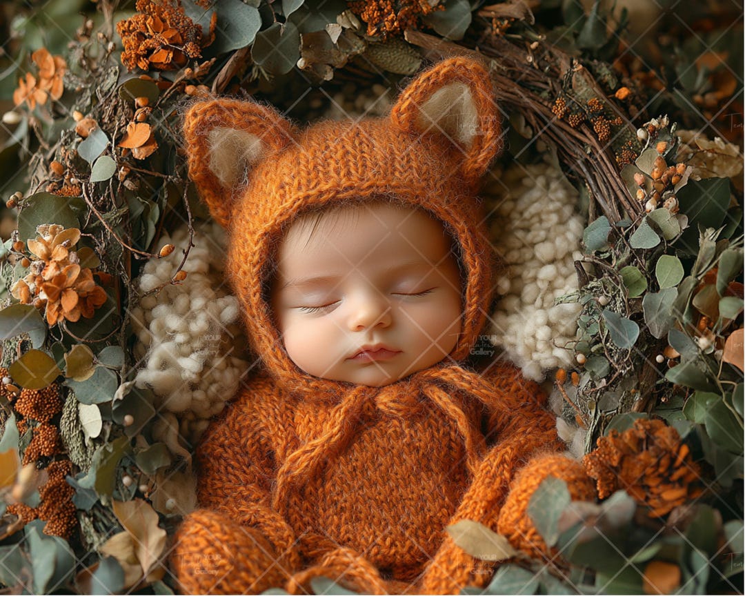Face Insert Background, Fox Newborn Digital Backdrop, Baby Add Face ...
