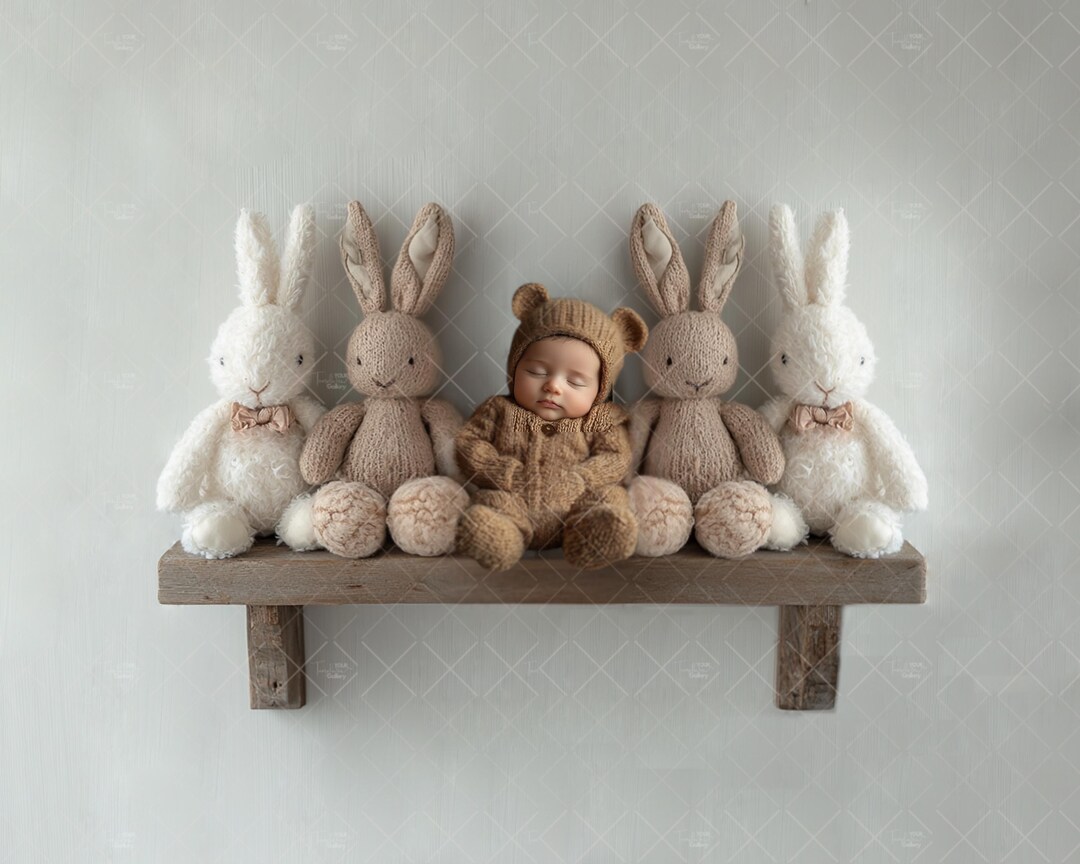 Add Face Poppet Prop, Teddy Newborn Digital Backdrop, Photography Face ...