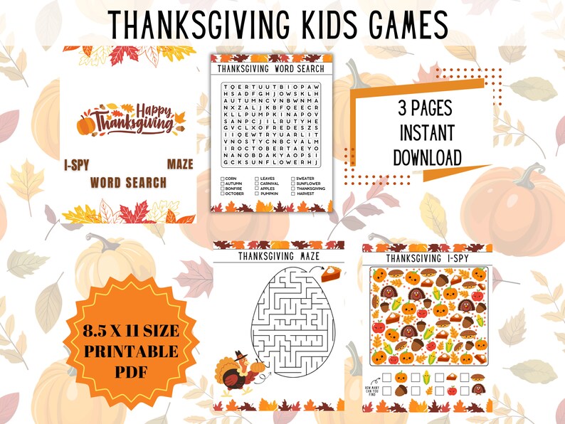 Printable Thanksgiving Activities Thanksgiving Games Kids Thanksgiving Game Thanksgiving Word ...