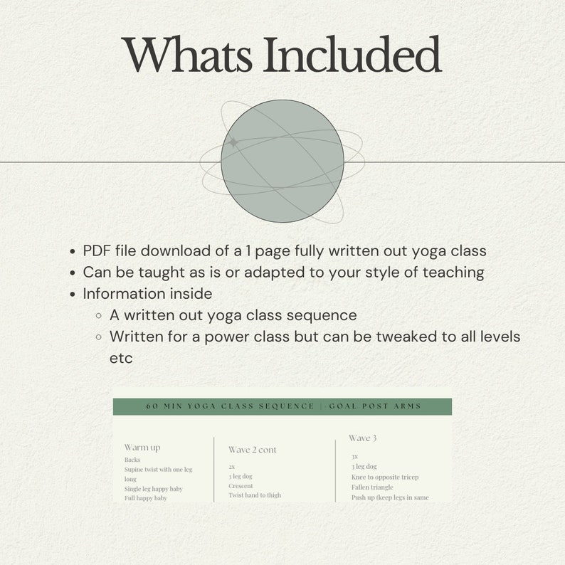 60 Min Yoga Class Sequence Goal Post Arms - Etsy