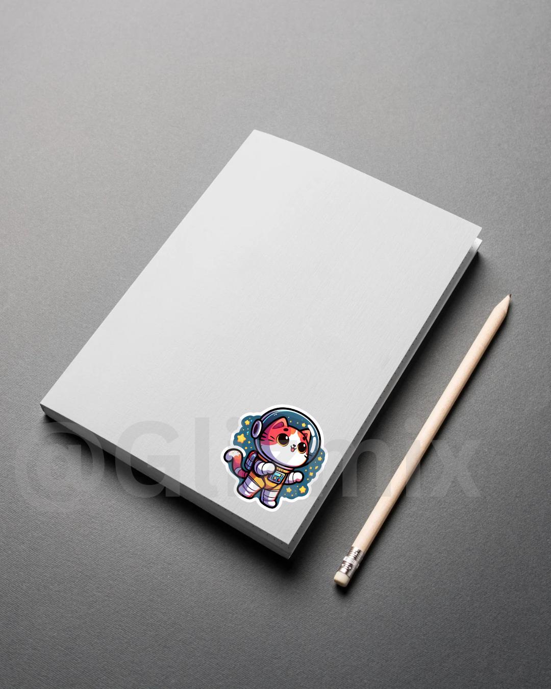 Cosmic Cat Adventure Sticker | Cute Chibi Space Kitty Digital Download ...