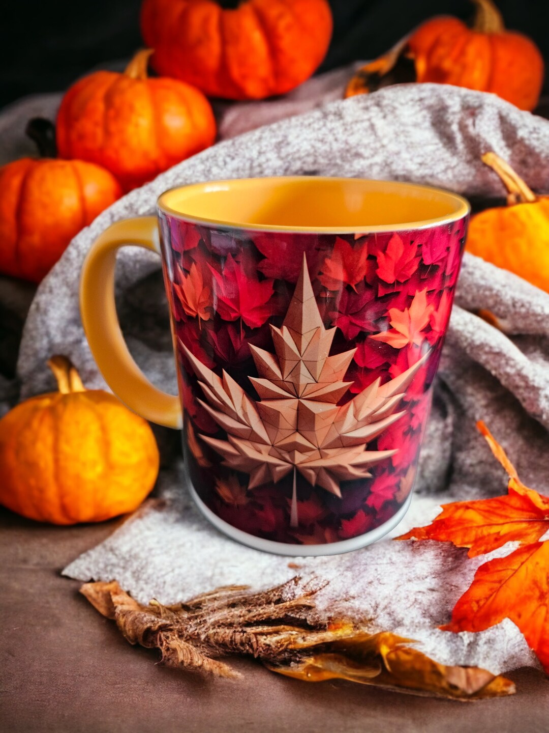3D Mugs Autumn Leaf Fall Vibes Coffee Tea Hot Chocolate - Etsy