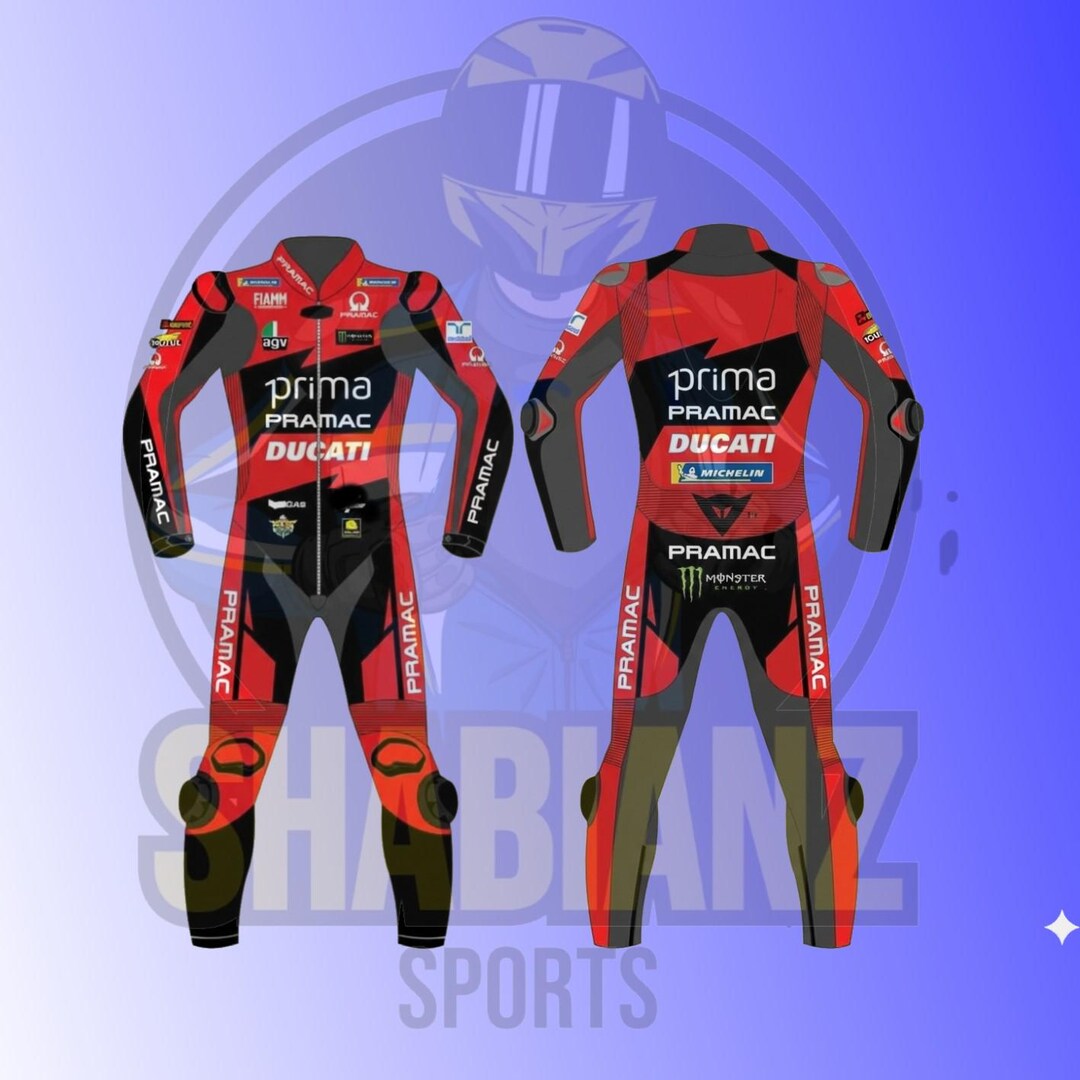 Leather Racing Suit Prima Pramac Ducati Red & Black Motorcycle Suit - Etsy
