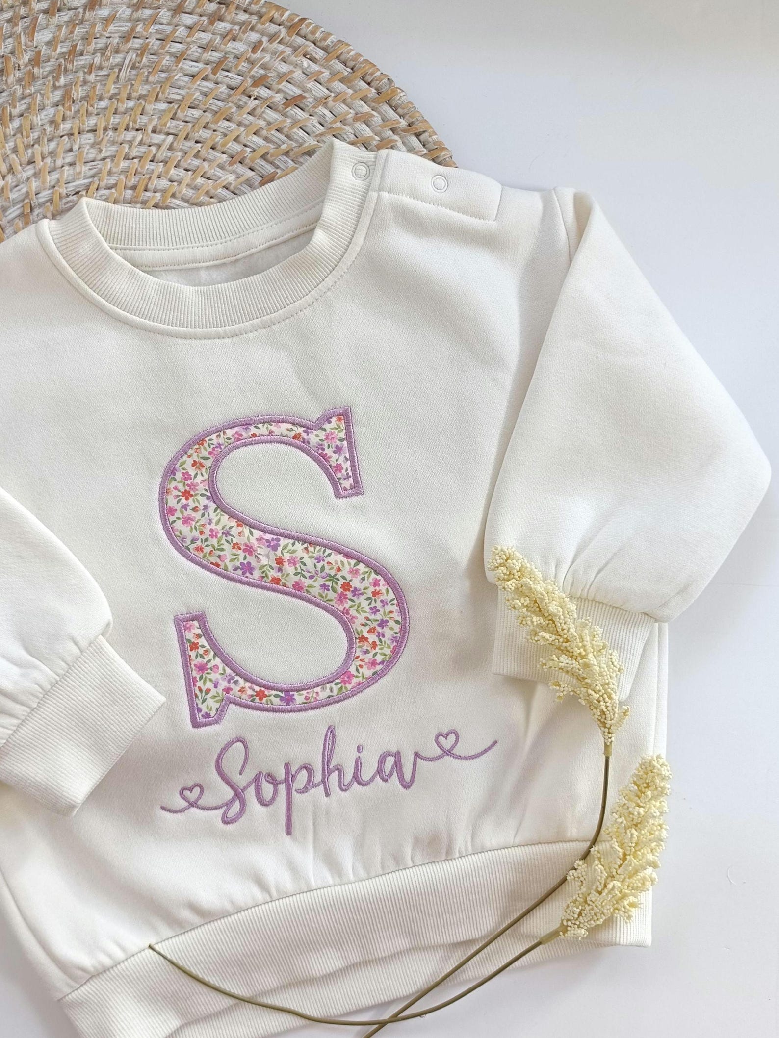 Initial Embroidered Sweater, Custom Name Jumper, Baby Name Sweater ...