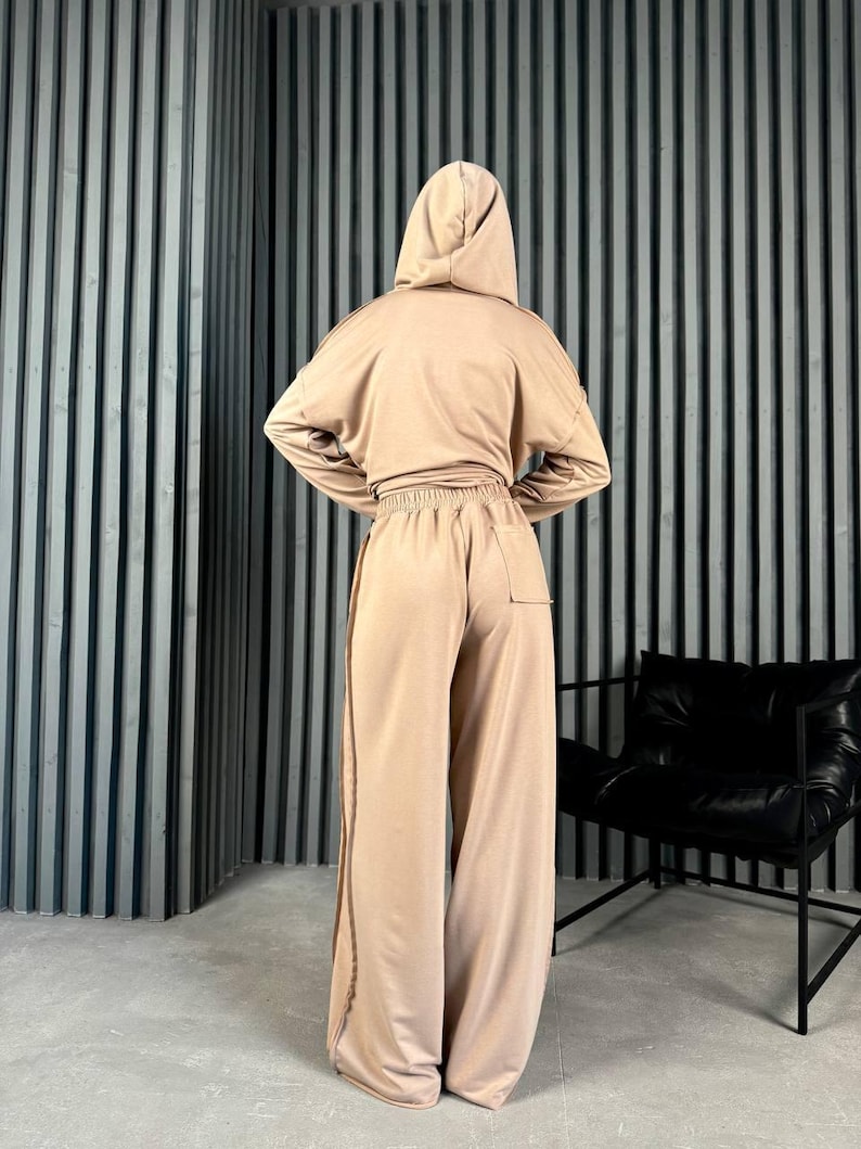 3-piece Red Oversized Tracksuit Set – Zip Hoodie, Ribbed Tank Top ...