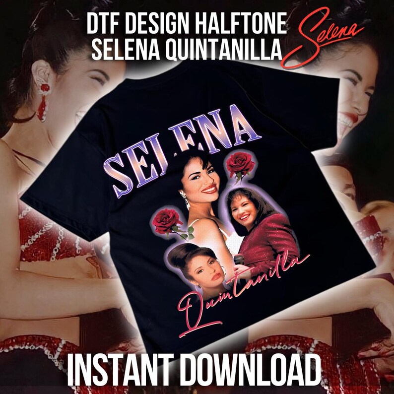 DTF Halftone Selena Quintanilla. Instant Download. - Etsy