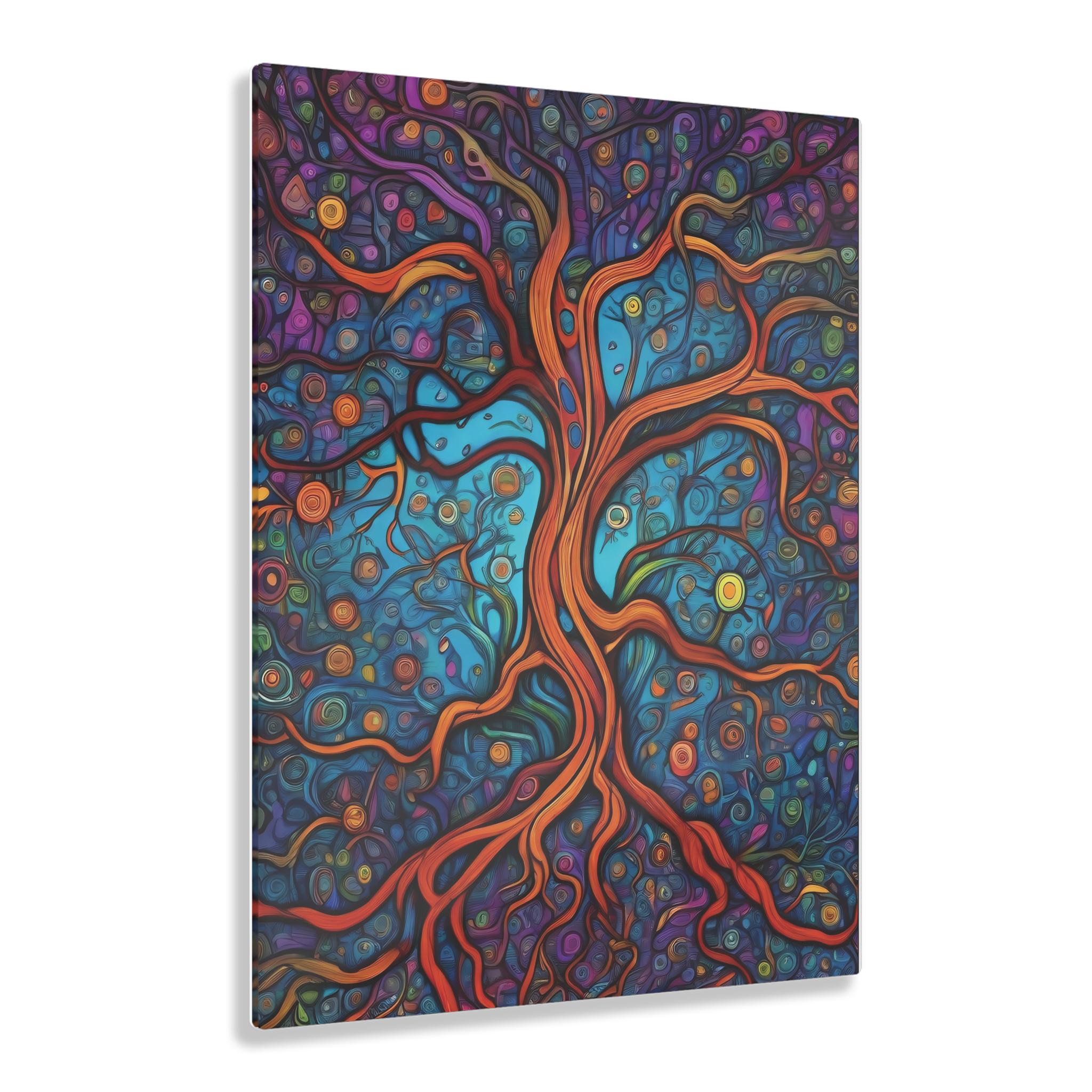 Acrylic Prints Neuron Fantasy Psychedelic Tree Retro Hippy Artwork Tree ...