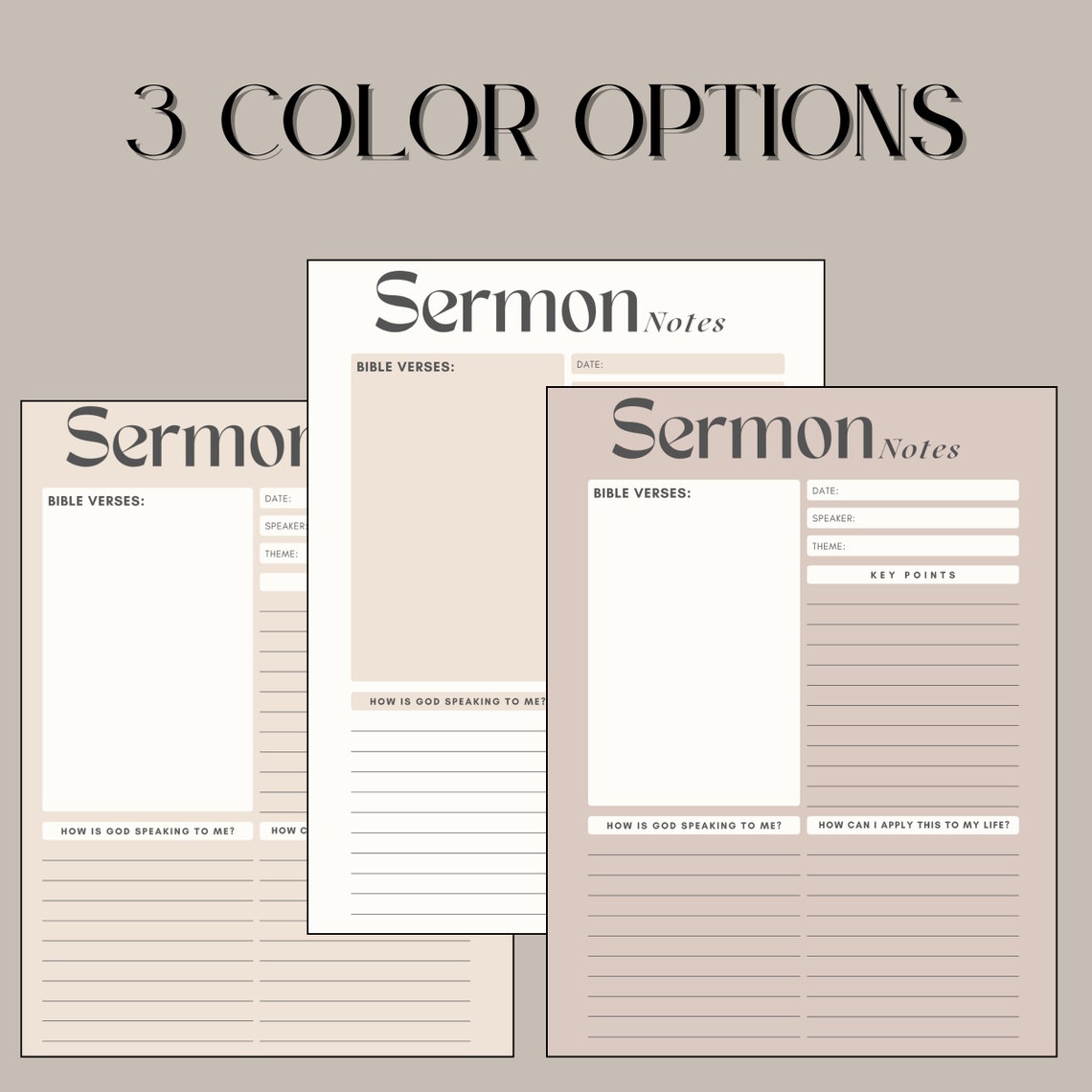 Sermon Notes, Sermon Notes Printable, Sermon Notes Template, Bible ...