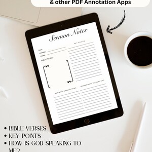 Sermon Notes, Digital Sermon Notes, Printable Sermon Notes, Prayer ...