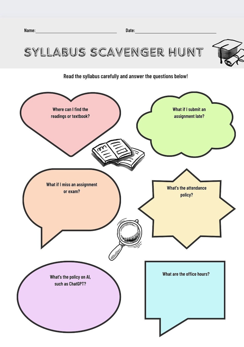 Syllabus Scavenger Hunt - Etsy