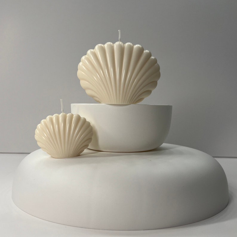 Seashell Candle, Cute Clam Shell Candle, Soy Wax Handmade Scented ...