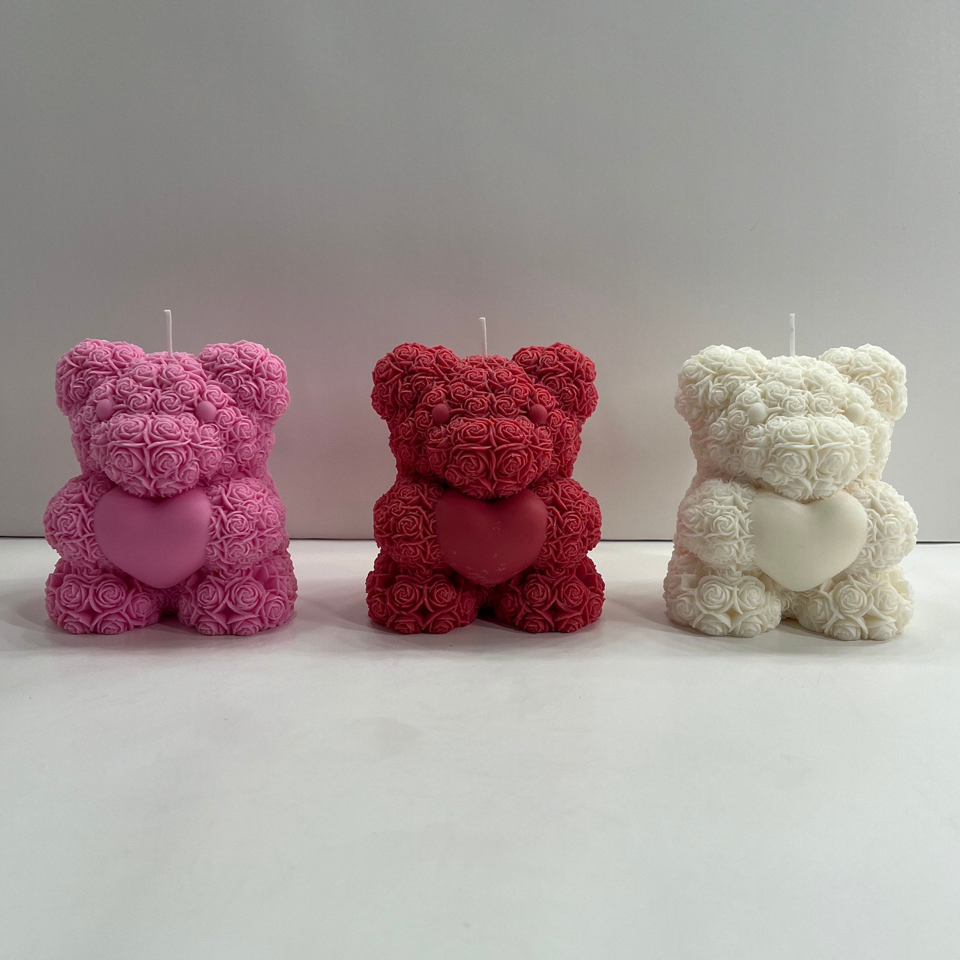 Rose Bear Candle, Teddy Bear Candle, Valentines Day Coquette Room Decor ...