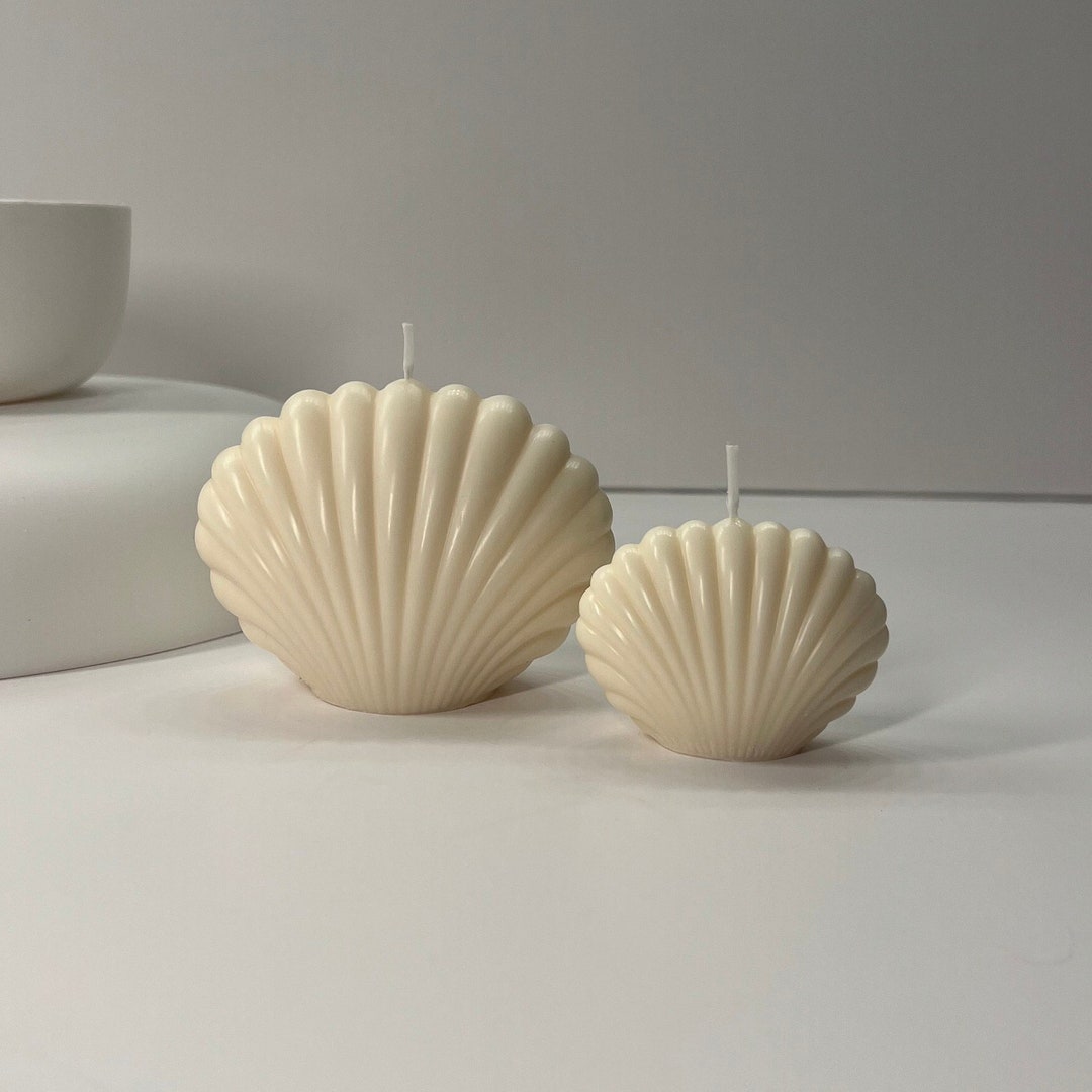 Seashell Candle, Cute Clam Shell Candle, Soy Wax Handmade Scented ...