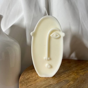Face Duo Candle, Set of 2 Abstract Face Candle Handmade, Soy Wax Candle ...