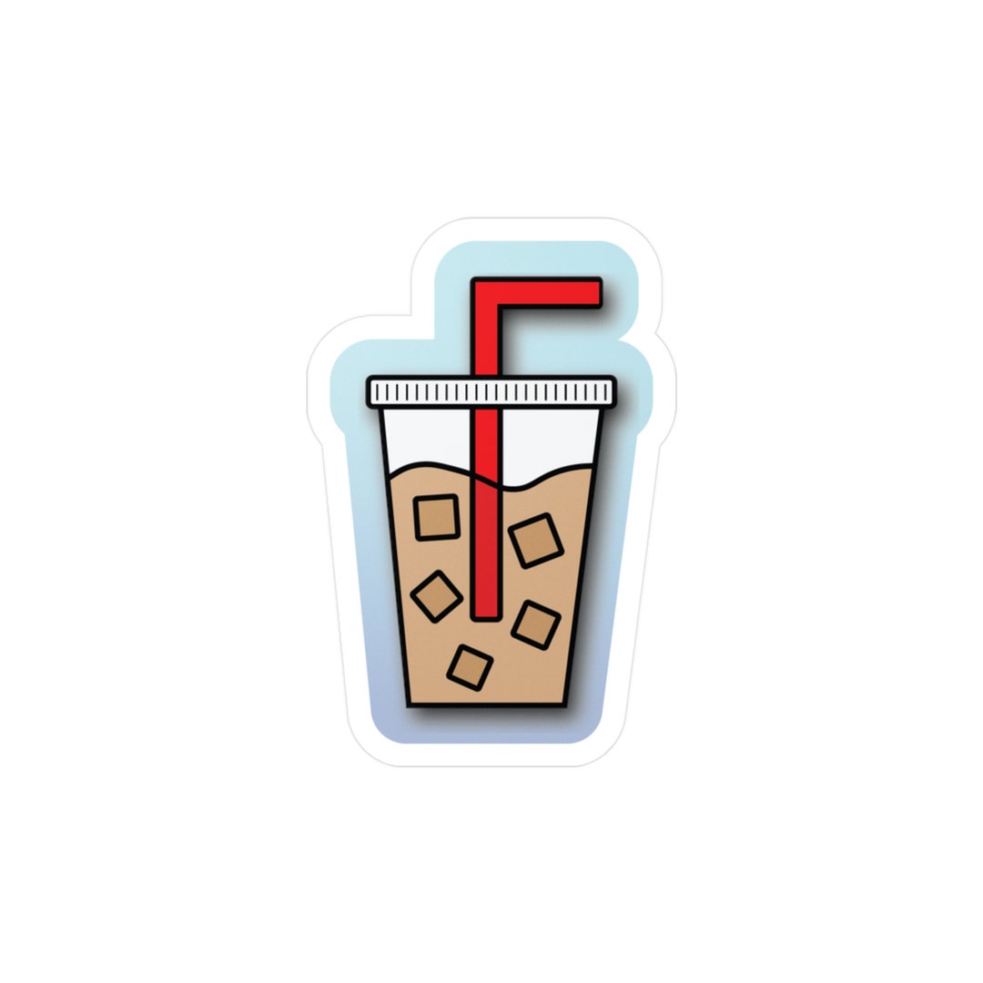 Cute Iced Coffee Sticker, Cute Coffee Stickers, Coffee Lover, Iced ...