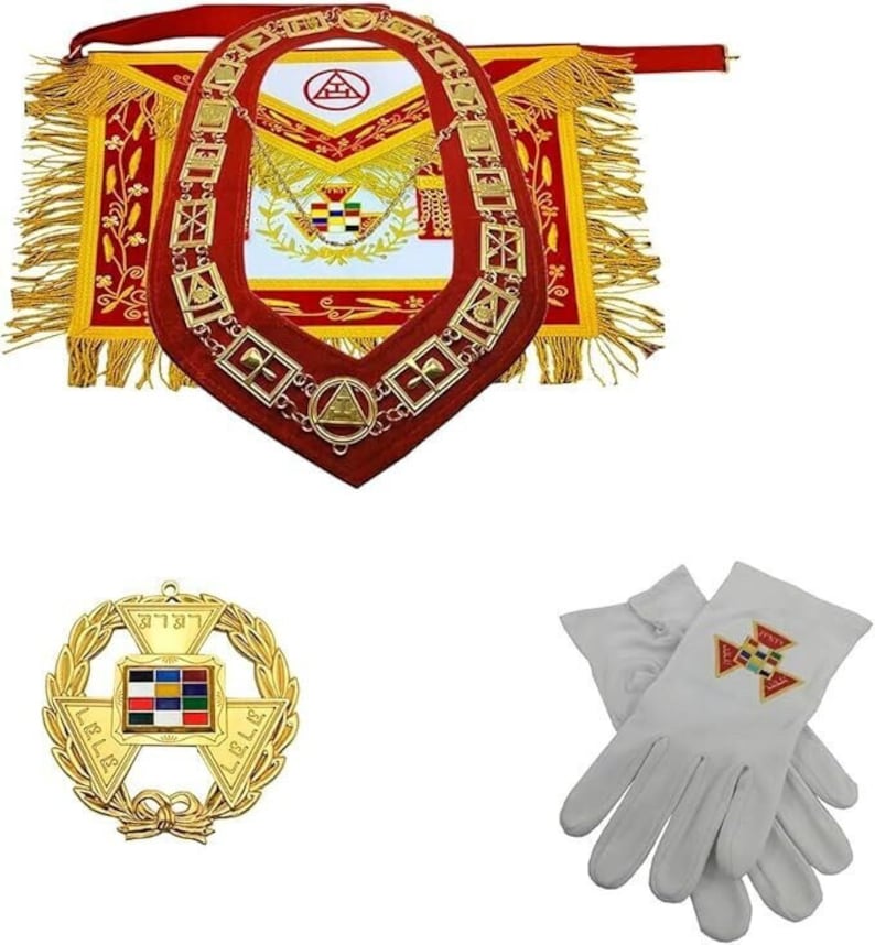 Masonic Regalia Past High Priest Apron , Chain Collar , Gloves and ...