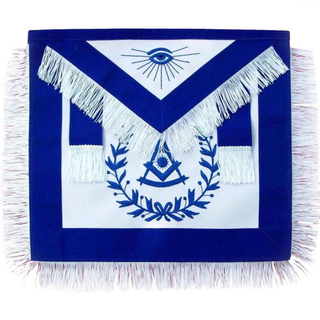Masonic Past Master Blue With Wreath and Fringe Apron - Etsy