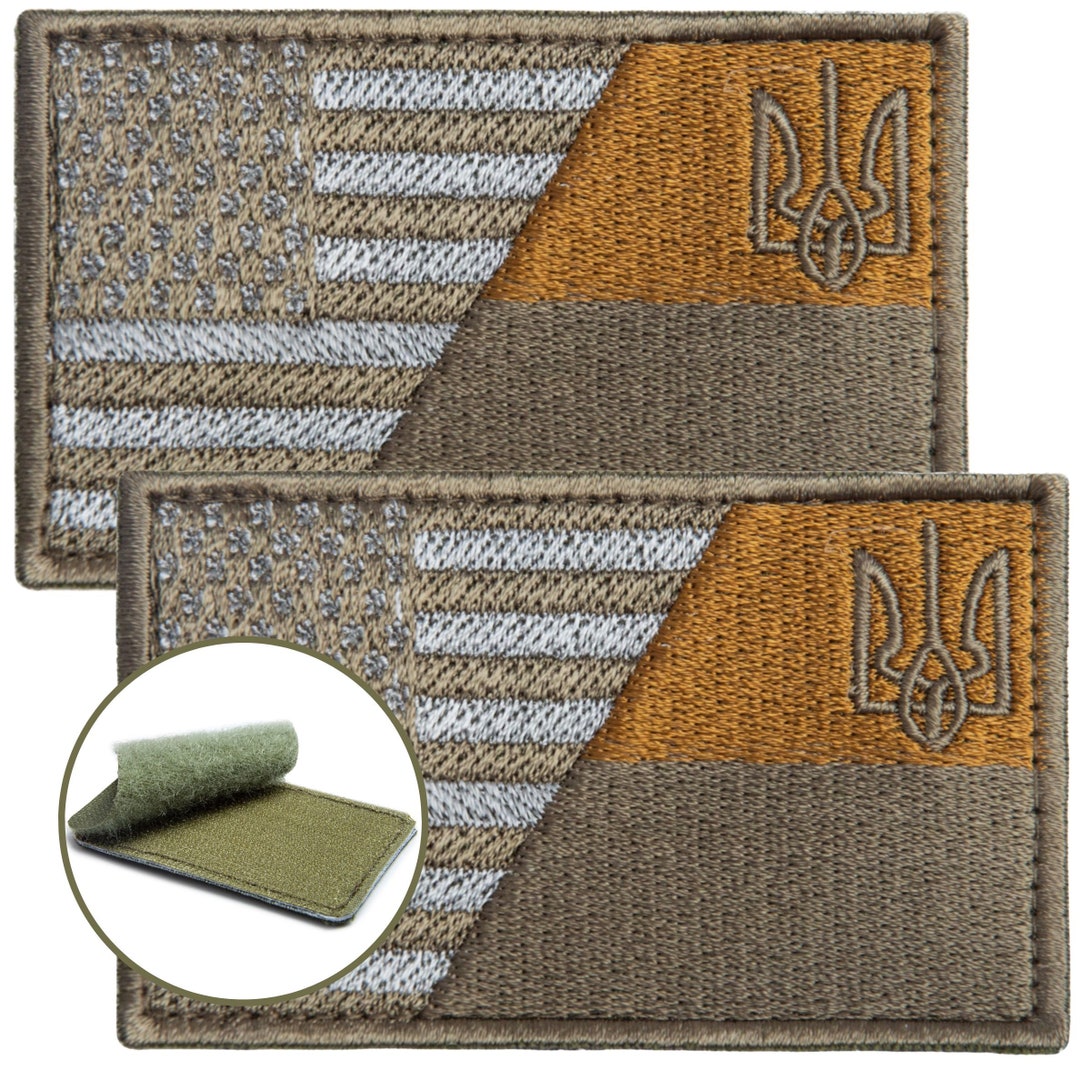 2-piece American-ukrainian Flag Tactical Patches Symbol of - Etsy