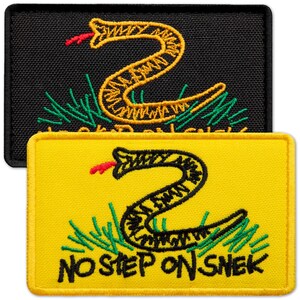 2-pcs No Step on Snek Embroidered Patch Hook & Loop Set Yellow and ...
