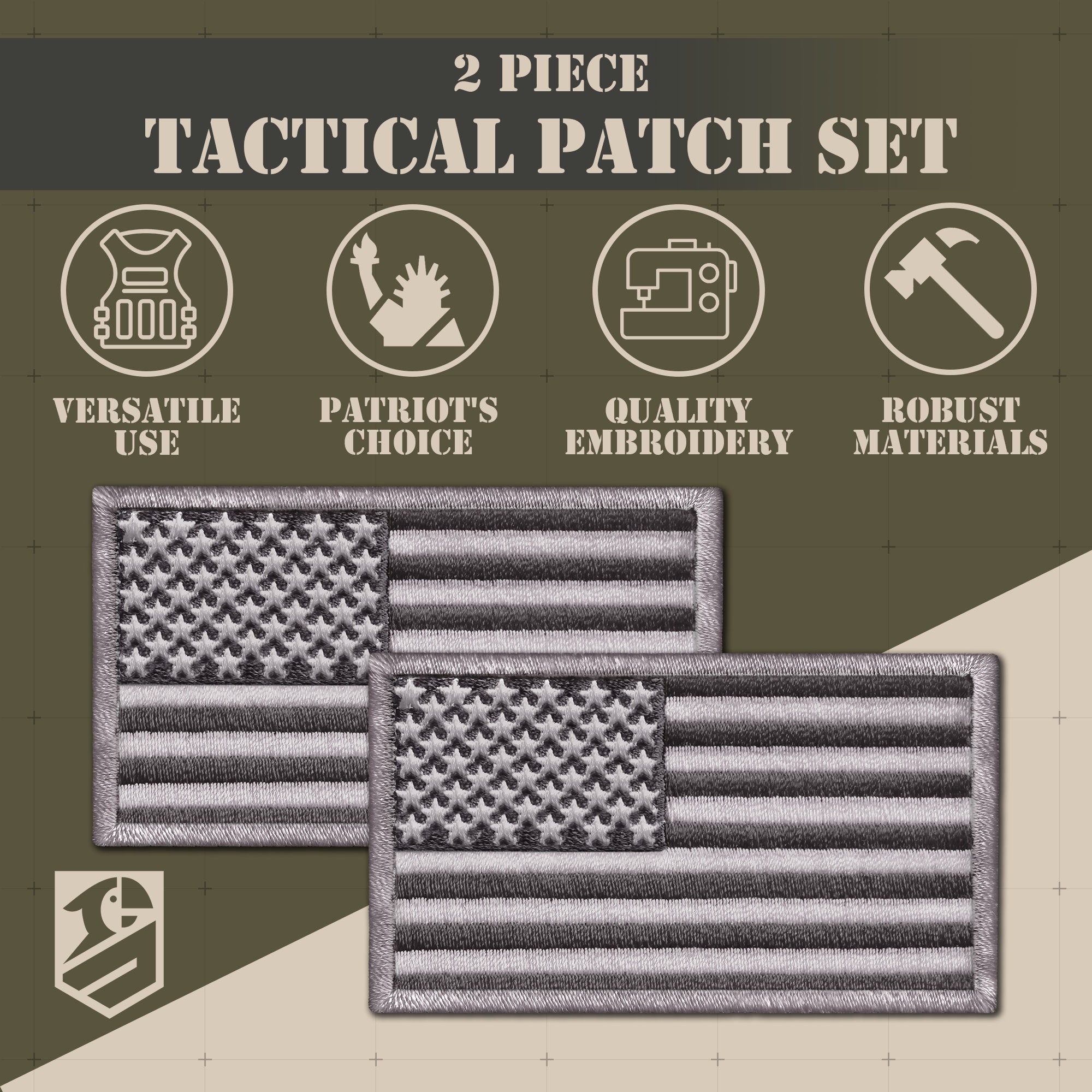 2-pack US American Flag Patches, 3x2 Inches, Embroidered Velcro Patch With Hook and Loop ...