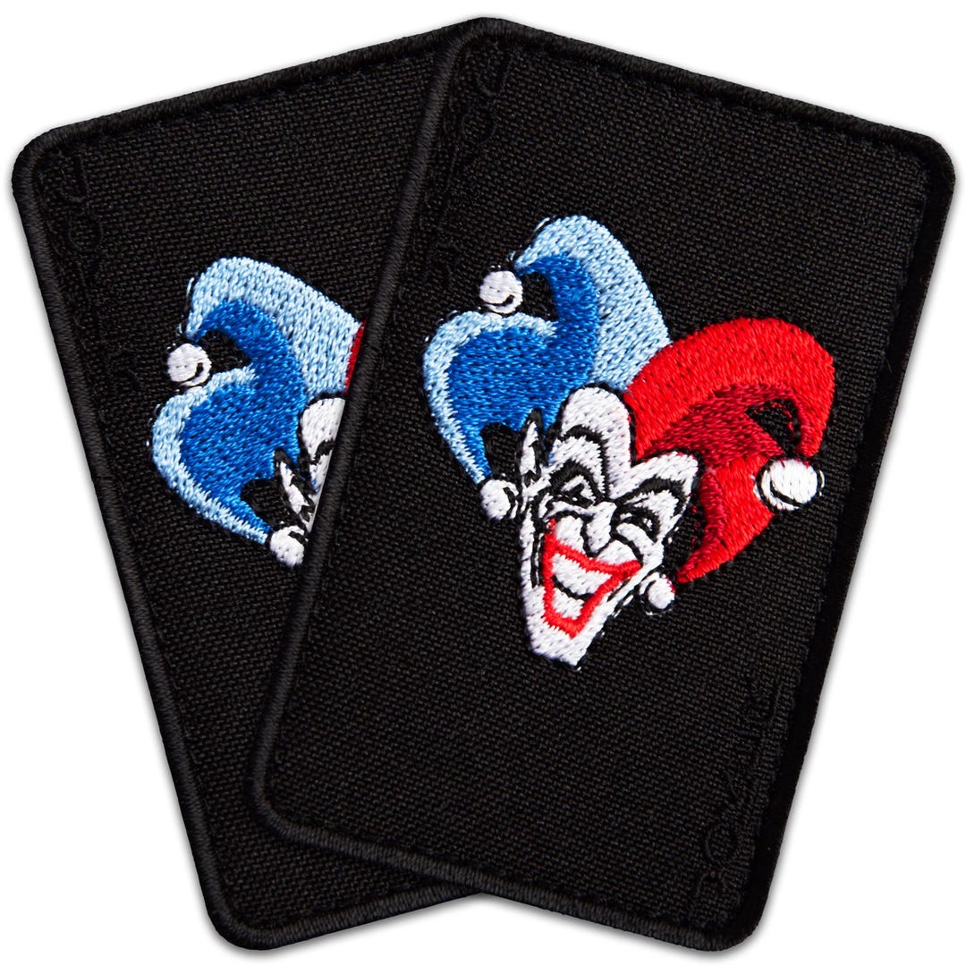 2-pcs Oker Patch Set, Embroidered Joker Face Morale Patches for ...