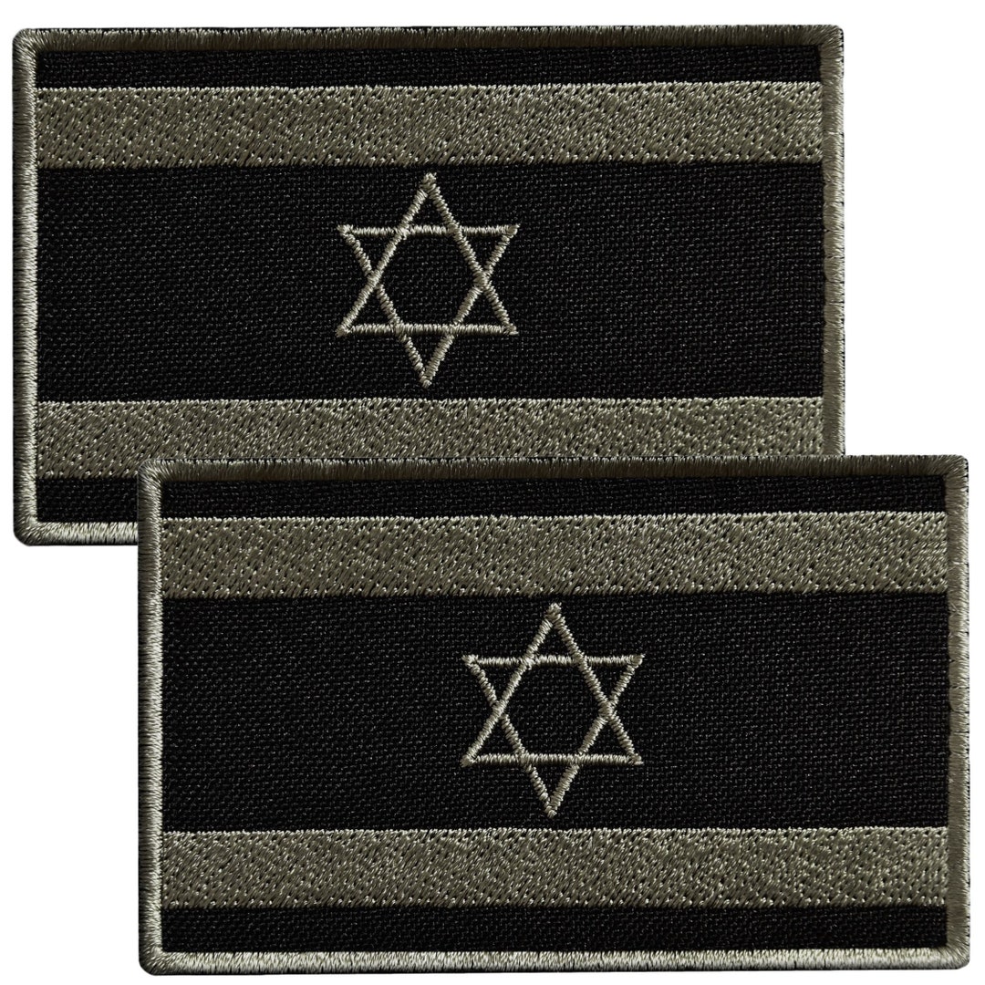 2-piece Israel Flag Patch Black, Embroidered Israeli Flag Patches ...