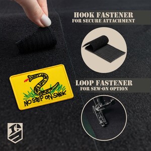 2-pcs No Step on Snek Embroidered Patch Hook & Loop Set Yellow and Black, Military Patch ...