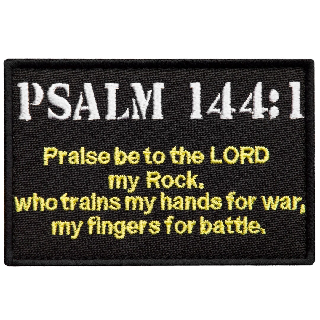Tactical Psalm 144:1 BNW Patch Combat Badge Morale Applique Embroidered ...