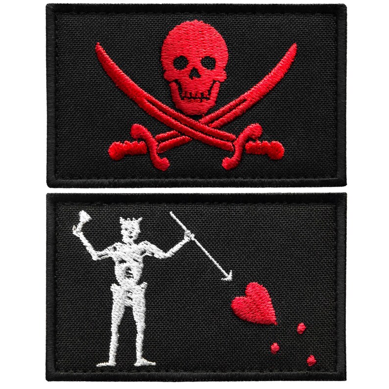 2-piece of Jolly Roger & Blackbeard Edward Teach Patch Embroidered ...