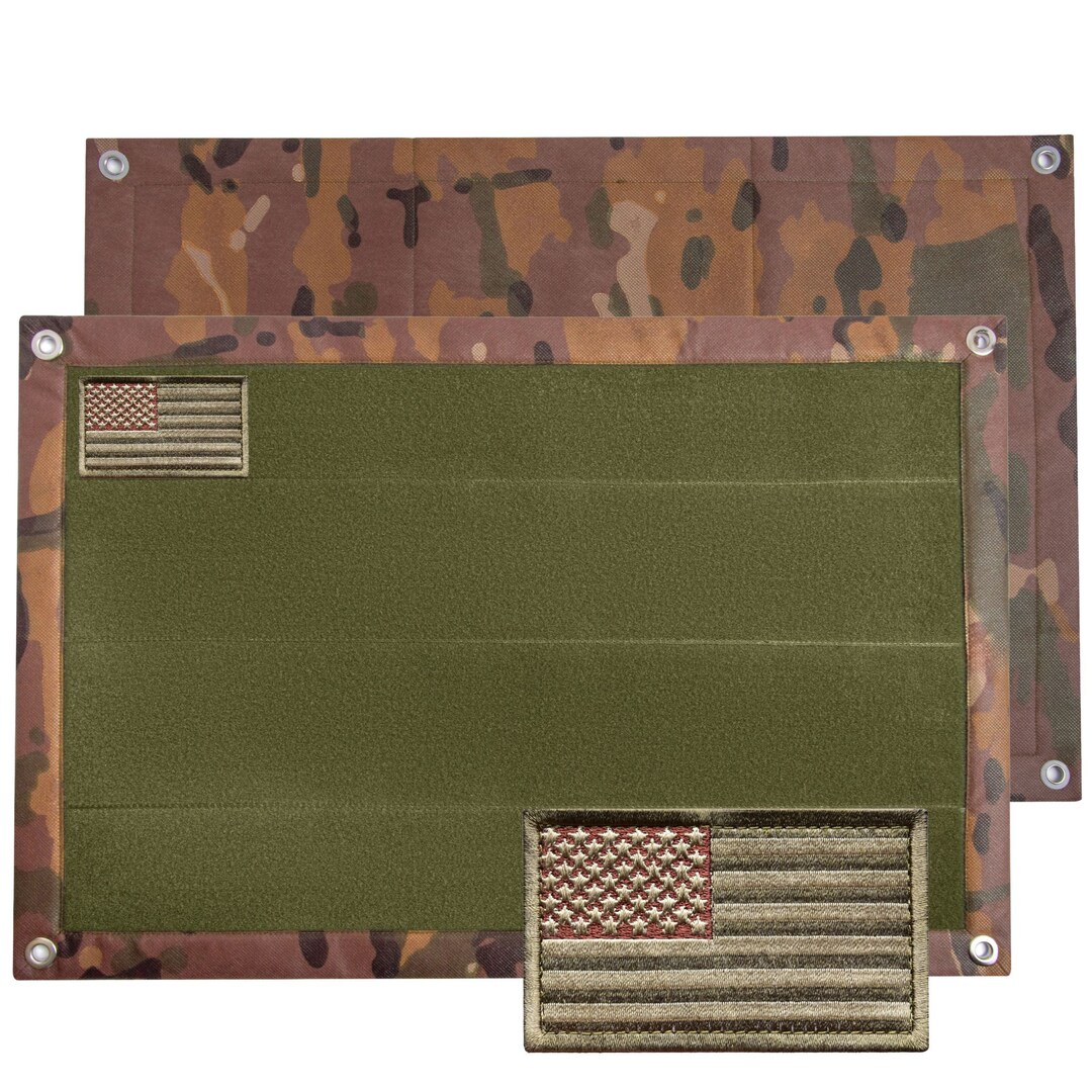 Board für Patches mit Olivgrün Amerikanische Flagge Patch, Flecktarn ...
