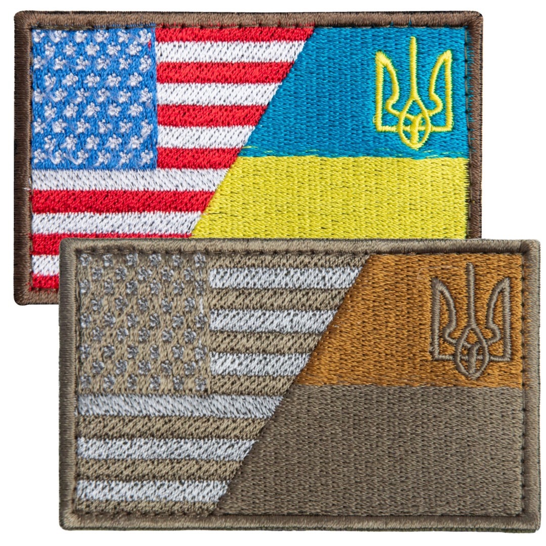 2-piece American-ukrainian Flag Tactical Patches Symbol of Alliance and ...