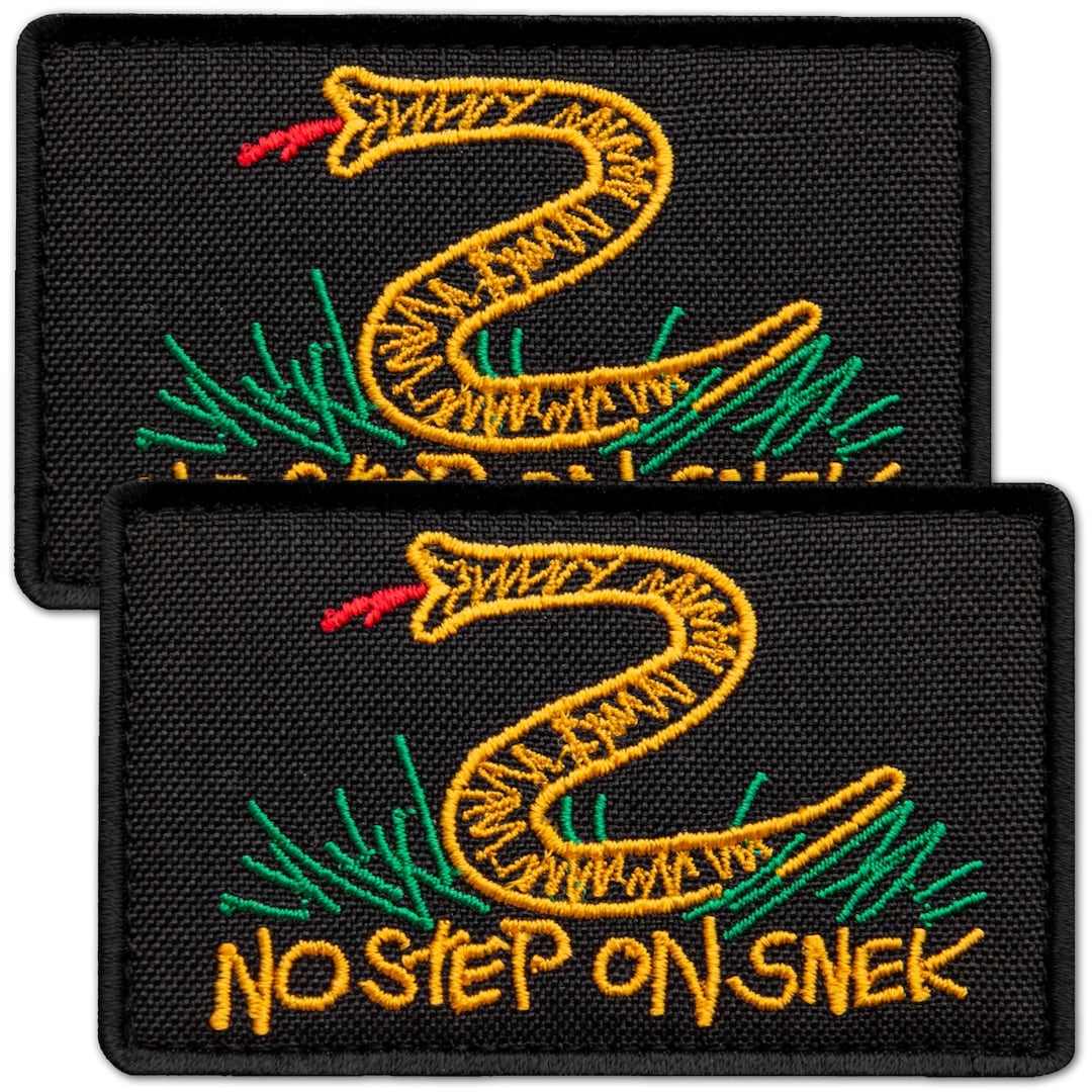2-pcs No Step on Snek Embroidered Patch Hook & Loop Set Yellow ...