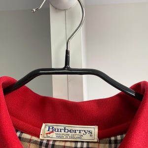 Vintage Burberry Red Luxury Polo T-shirt - Etsy