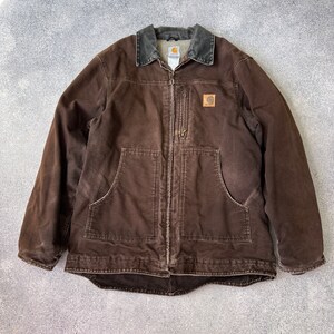 Vintage 1990s Sherpa Lined Brown Carhartt Ridge Detroit Coat - Etsy
