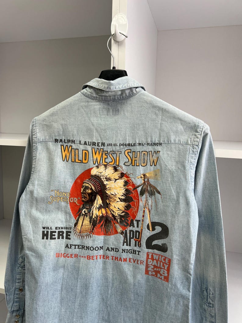 Vintage Polo Ralph Lauren Wild West Show Indian Head Denim Shirt - Etsy