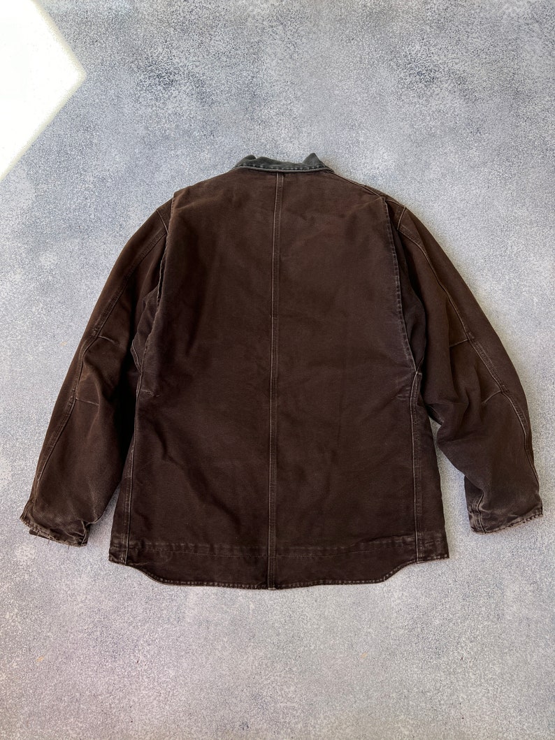 Vintage 1990s Sherpa Lined Brown Carhartt Ridge Detroit Coat - Etsy