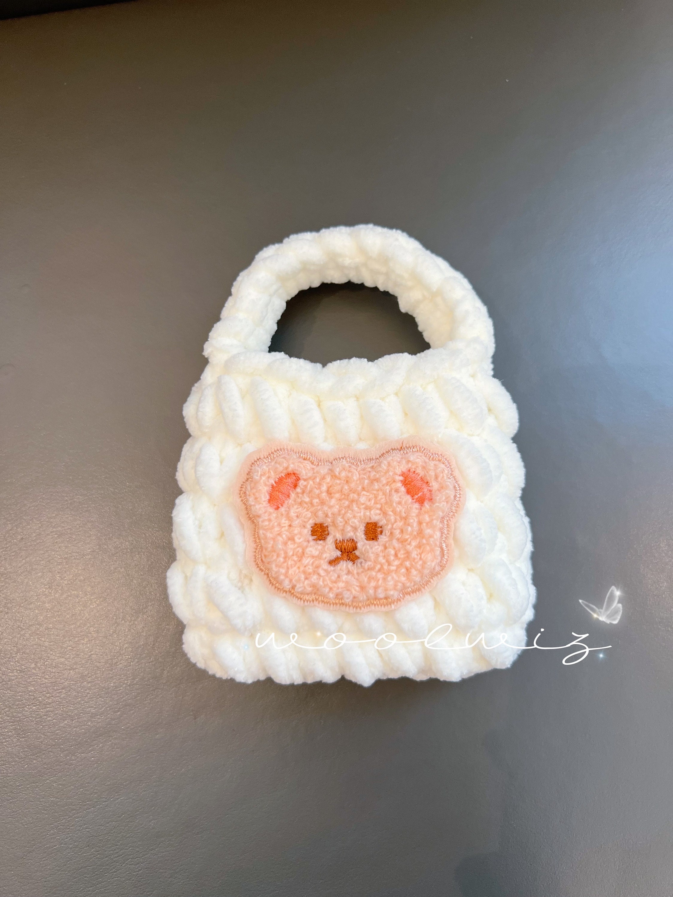AirPod Case Beige Bear Cute Handmade Crochet Lover Knitting Earpod Case ...