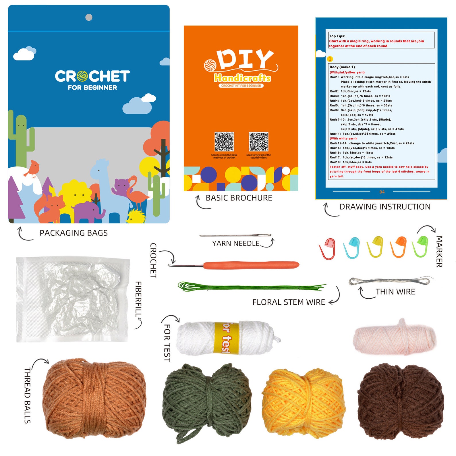 Beginner Crochet Kit Learn to Crochet Kit How to Crochet Gift Kit ...