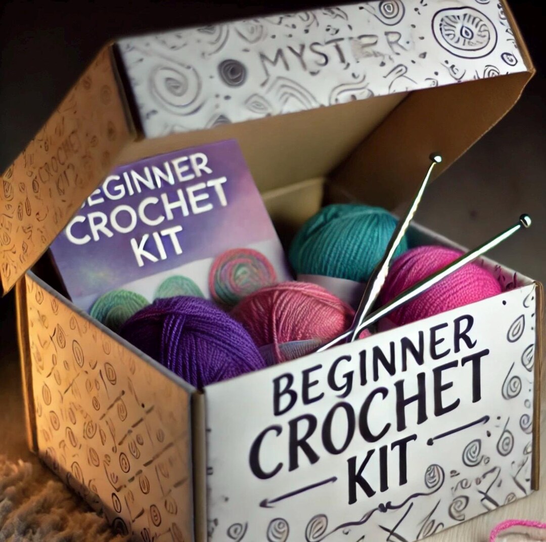 Mystery Box - 1 Random Beginner Crochet Kit Learn to Crochet Kit (no ...