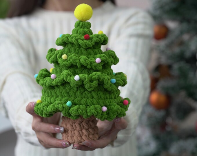 Beginner Crochet Kit Easy Christmas Tree Decorations Yarn Knitting Set ...